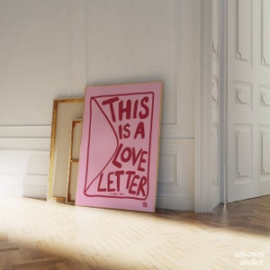 Love Letter | Cute Pastel, Illustration, Pink and Red, Aesthetic Wall ...