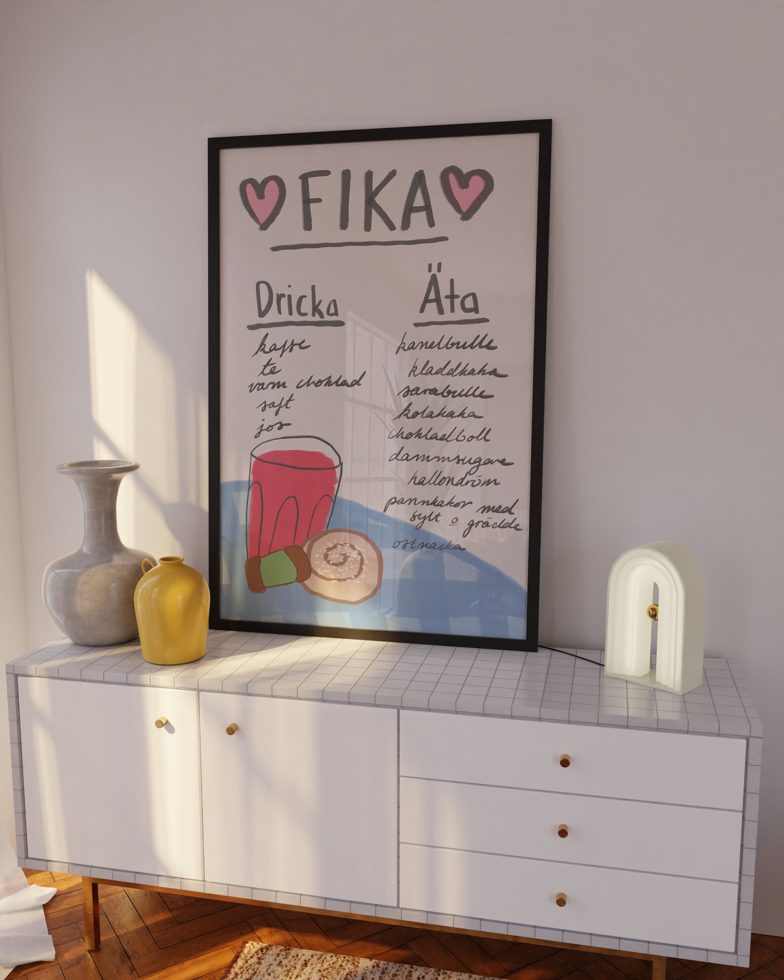 Swedish Fika Fika Menu Hand Drawn Print Pinterest - Etsy