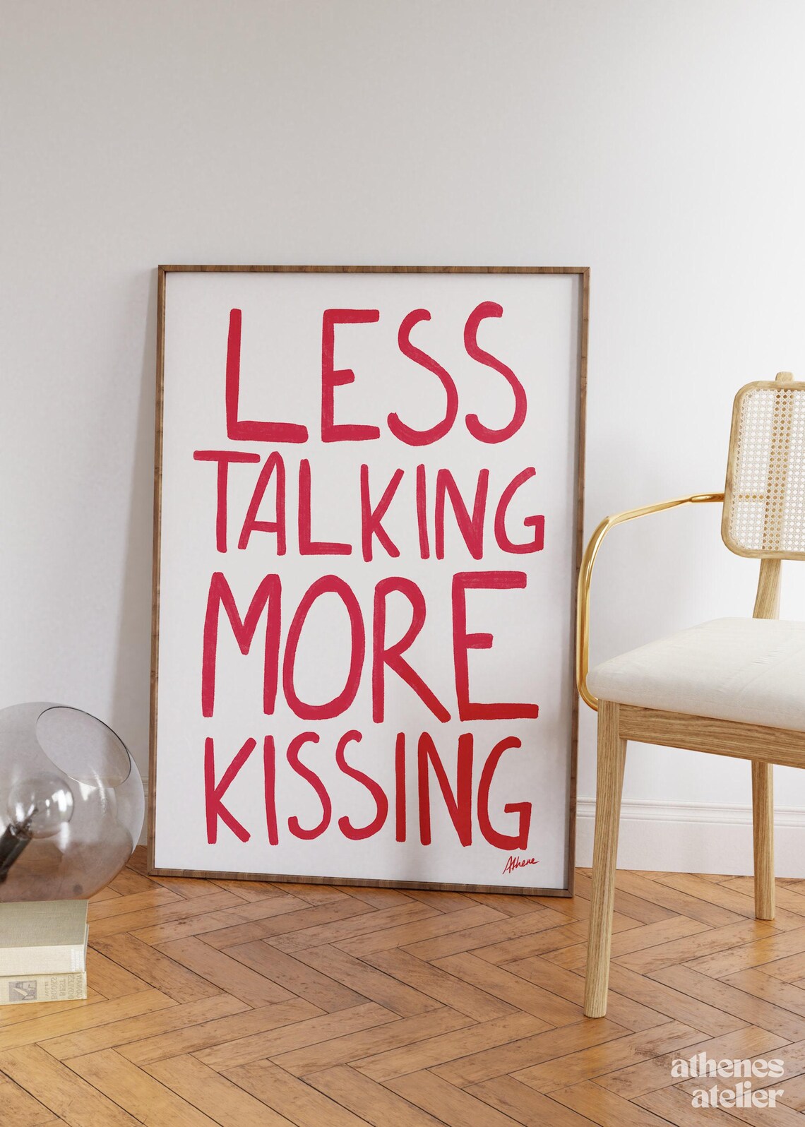 Less Talking More Kissing | Aesthetic Wall Art, Typography Prints ...