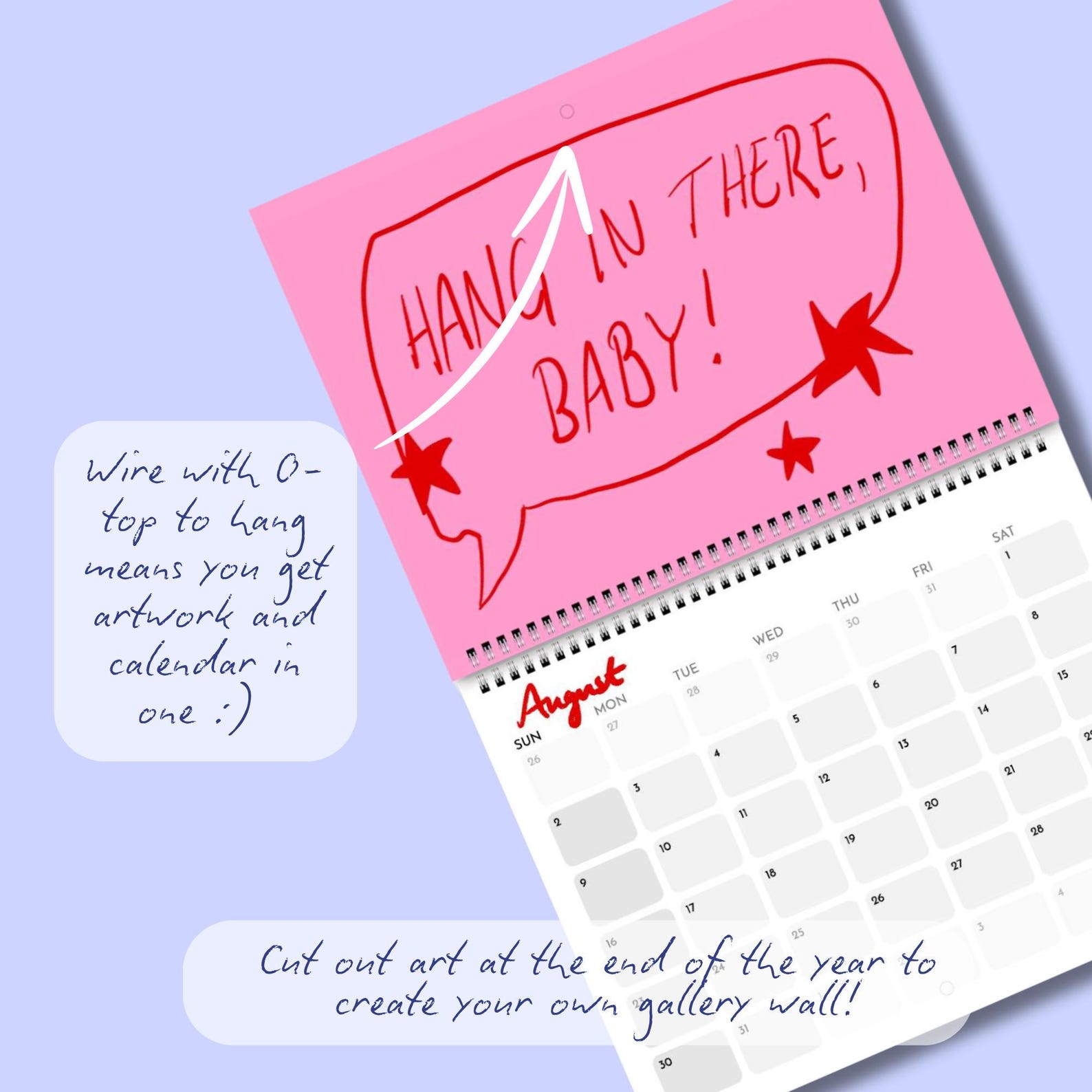 2026 Pastel Calendar - Positive Quotes Wall Calendar, Dorm Room Decor ...