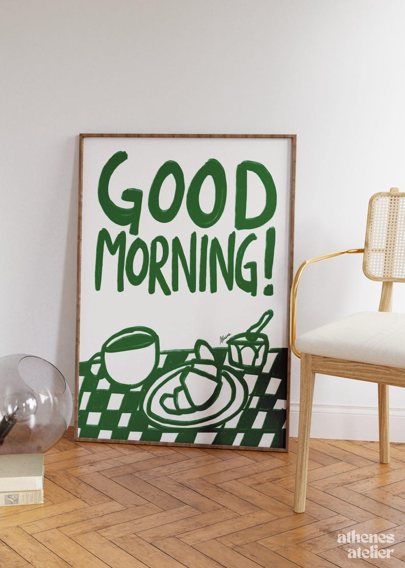 Good Morning! | Trendy Kitchen Prints, Breakfast Wall Art, Coffee ...