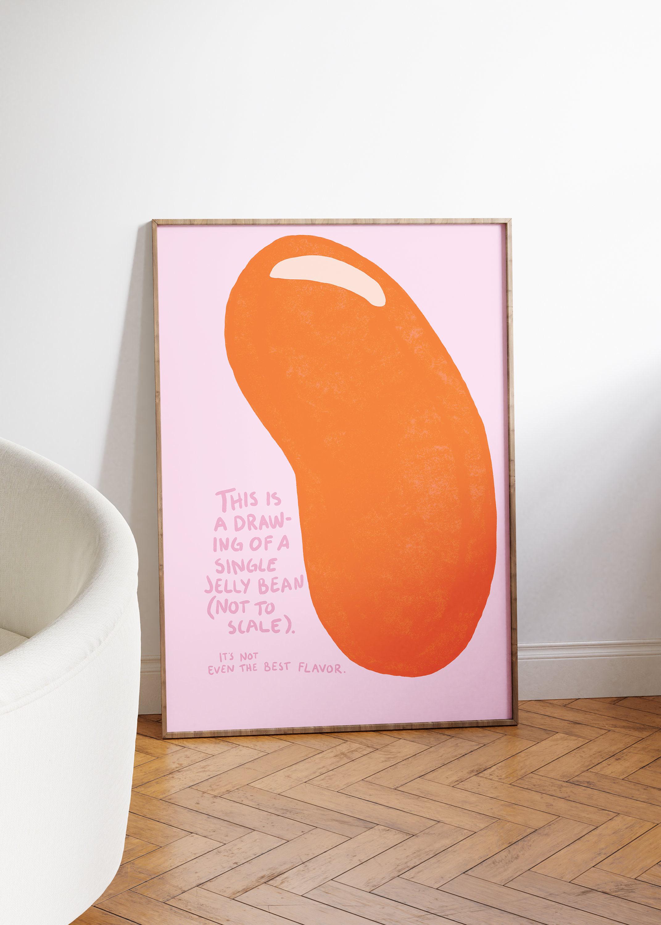 Jelly Bean Poster | Pastel Wall Art, Cute Candy Decor, Pink and Orange ...
