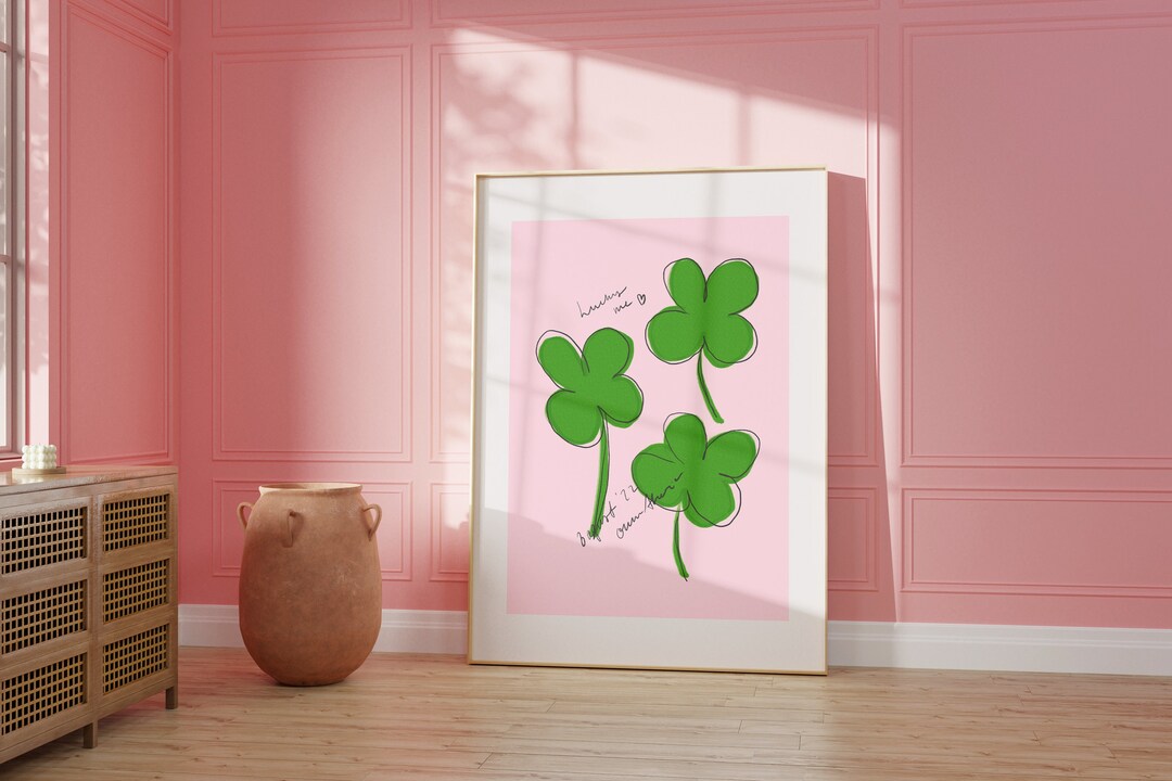 Four Leaf Clover Poster Lucky Poster Modern Chic Wall Art - Etsy