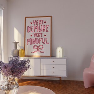 Very Demure Very Mindful Print, Light Pink Bedroom Art, Funny Gift for ...