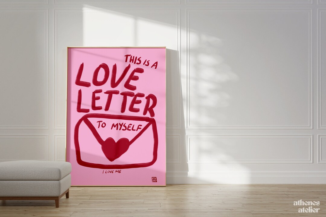 Love Letter to Me | Pink and Red Wall Art, Lovecore Prints Self Love ...