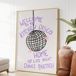 Kitchen Disco | Fun Kitchen Art, Simple Kitchen Print, Disco Poster ...