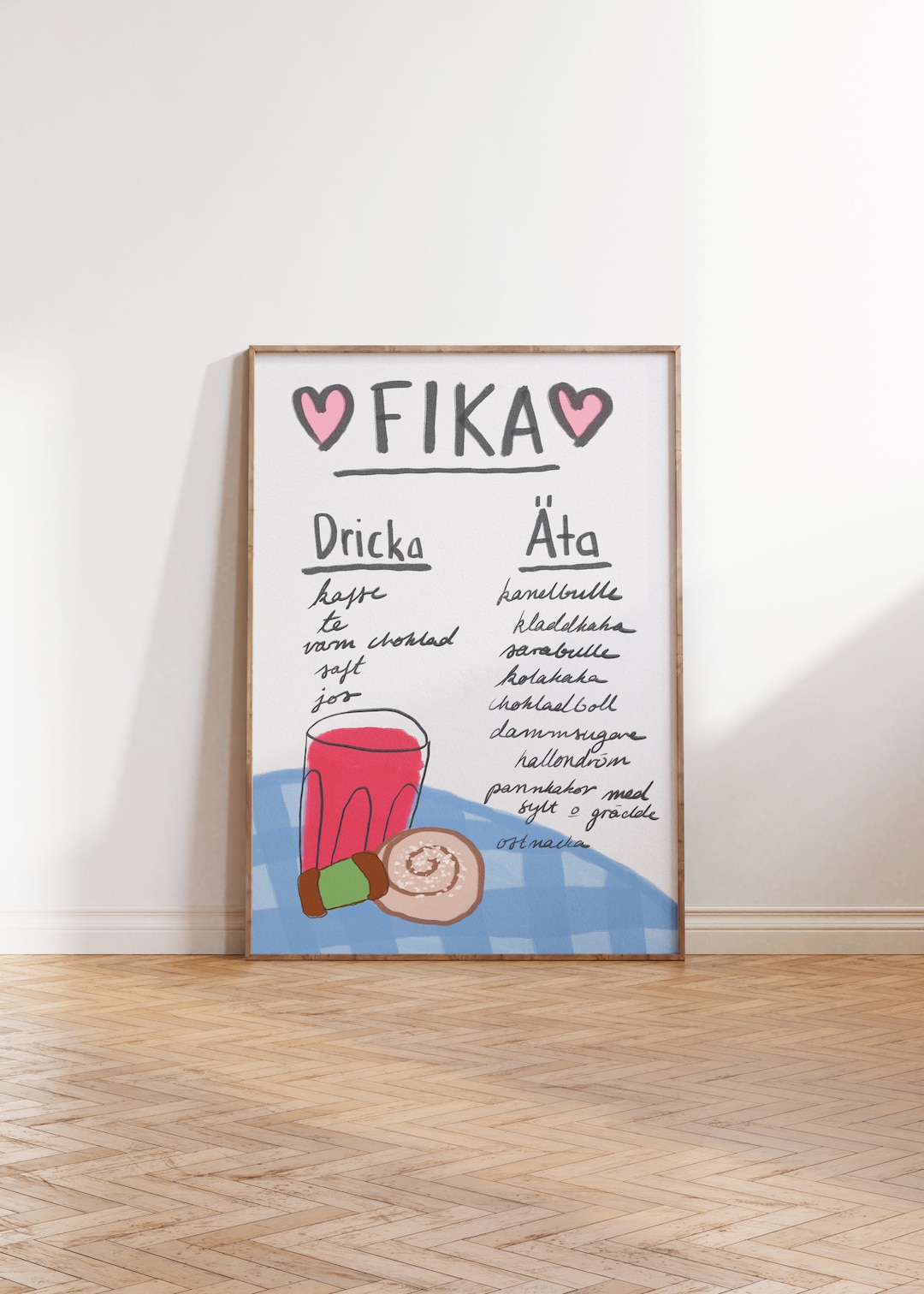 Swedish Fika | Fika Menu, Hand Drawn Print, Pinterest Aesthetic, Boho ...