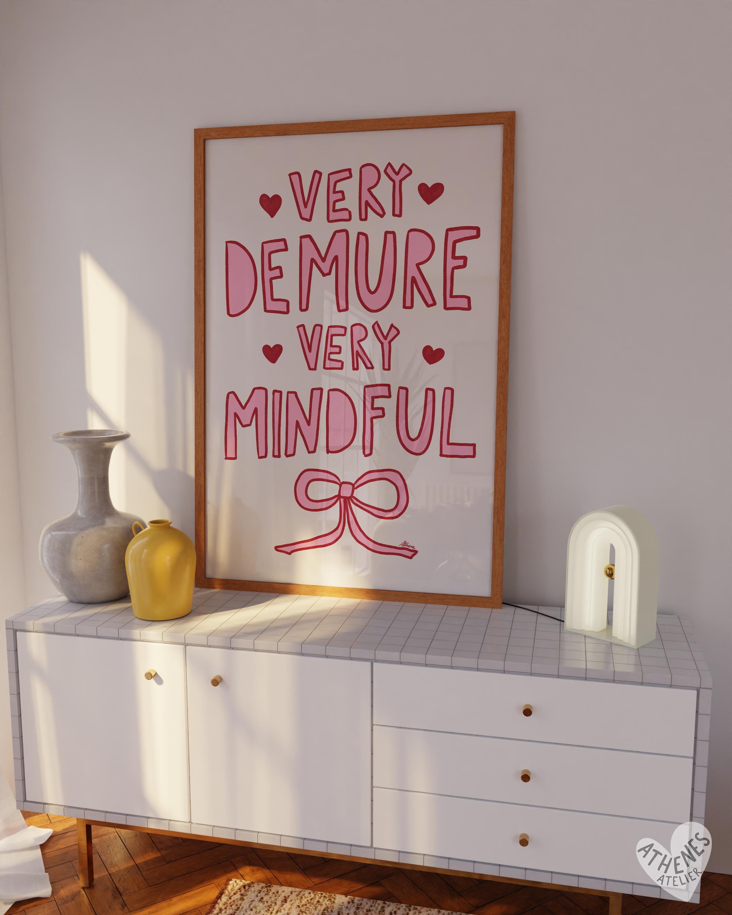 Very Demure Very Mindful Print, Light Pink Bedroom Art, Funny Gift for ...