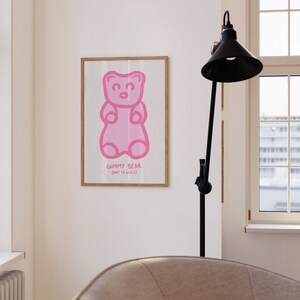 Gummy Bear Poster | Pastel Wall Art, Cute Candy Decor, Pink Wall Art ...