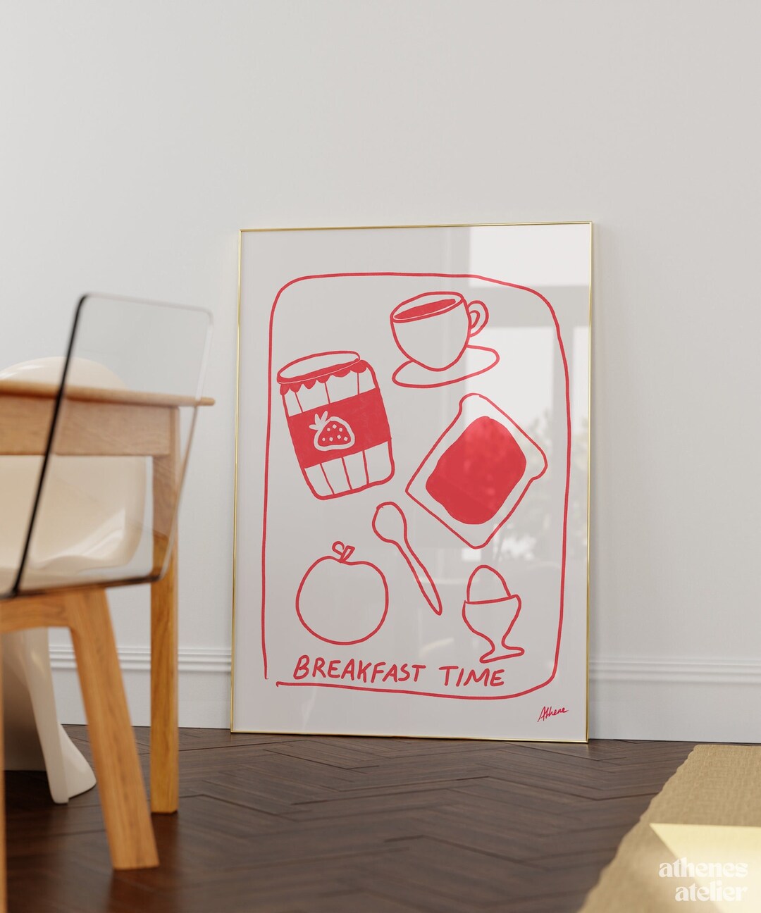 Breakfast Time | Modern Kitchen Wall Art, Coffee Wall Art Aesthetic ...
