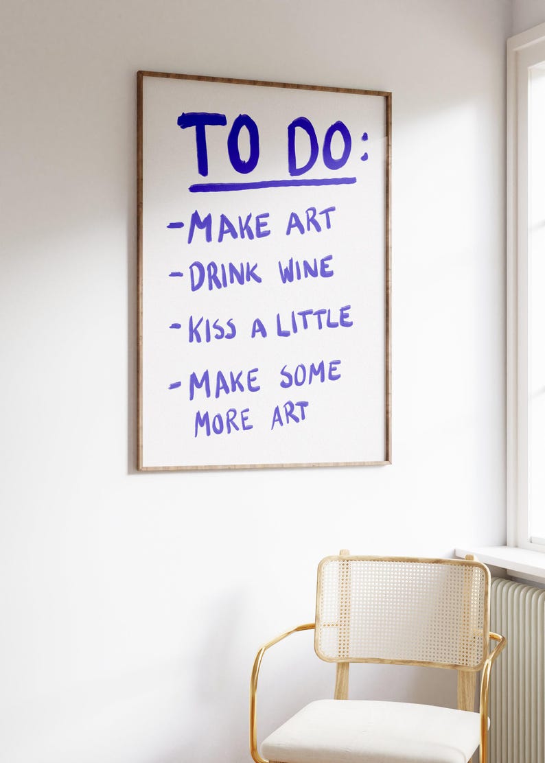 To Do List | Make Art, Gift for Artist, Cute Boho Wall Art, Scandi ...