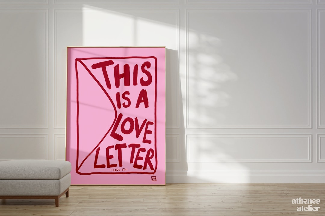 Love Letter | Cute Pastel, Illustration, Pink and Red, Aesthetic Wall ...