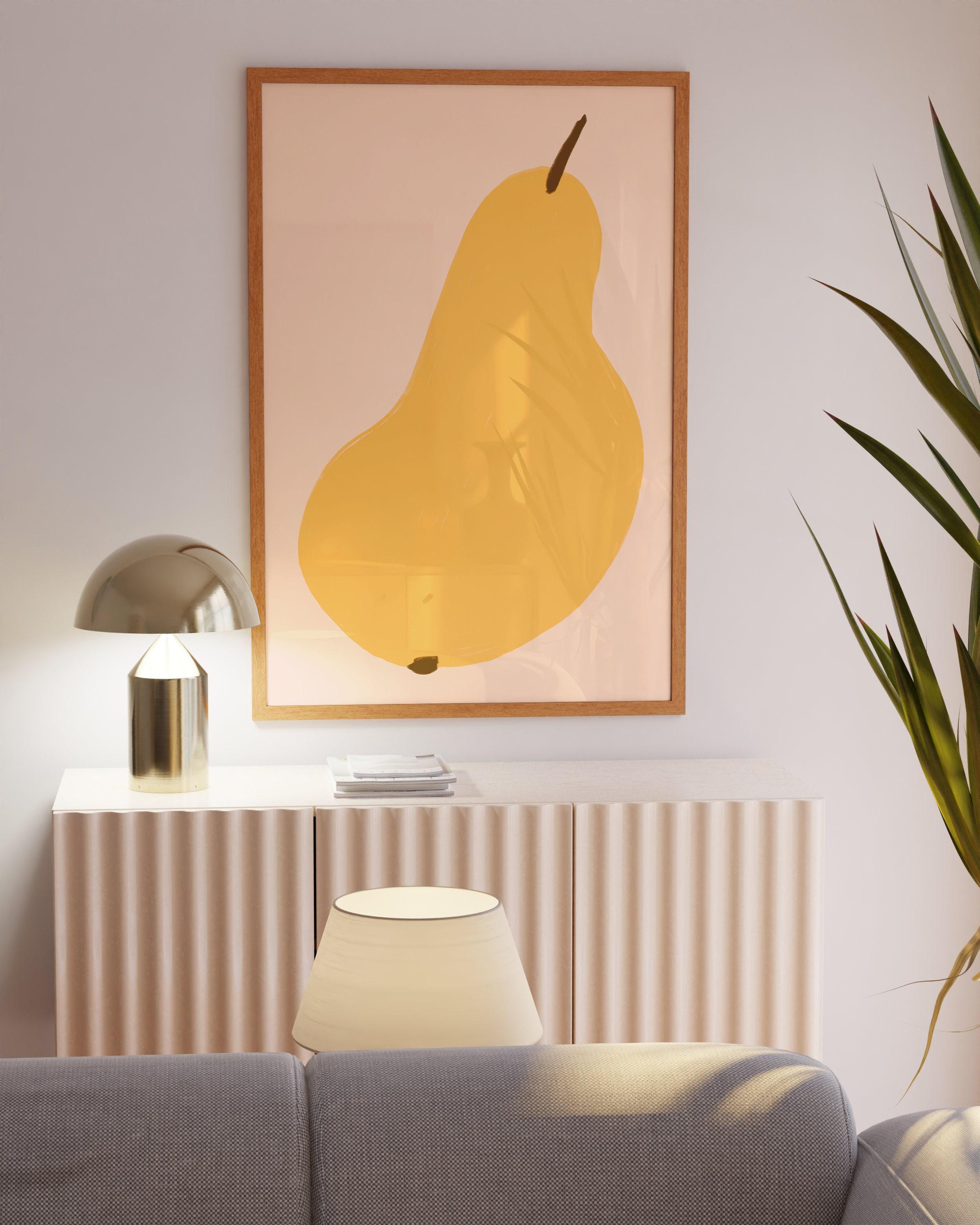 Pear Poster | Modern Boho, Abstract Fruit Print, Colorful Kitchen Art ...