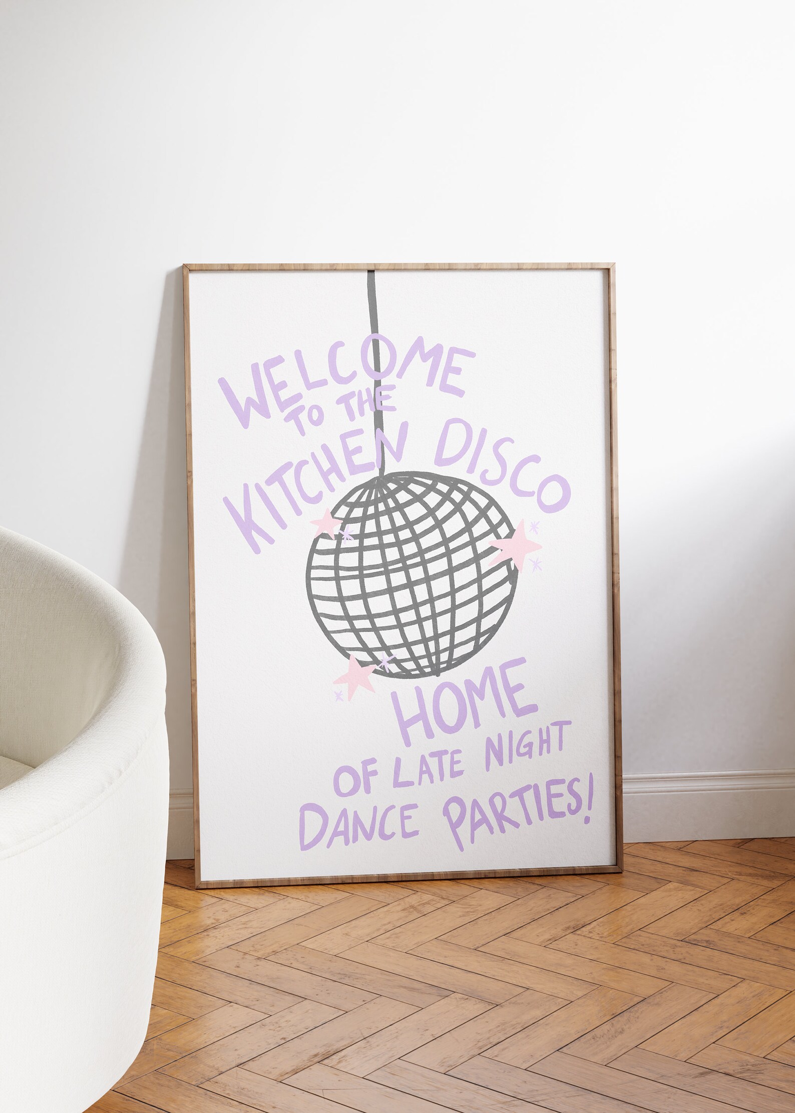 Kitchen Disco Fun Kitchen Art, Simple Kitchen Print, Disco Poster ...