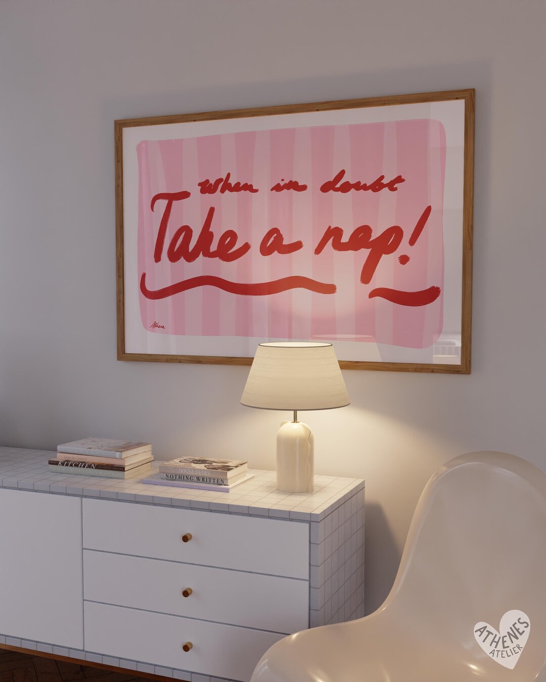 Take a Nap Print, Horizontal Above Bed Prints, Aesthetic Home Decor ...
