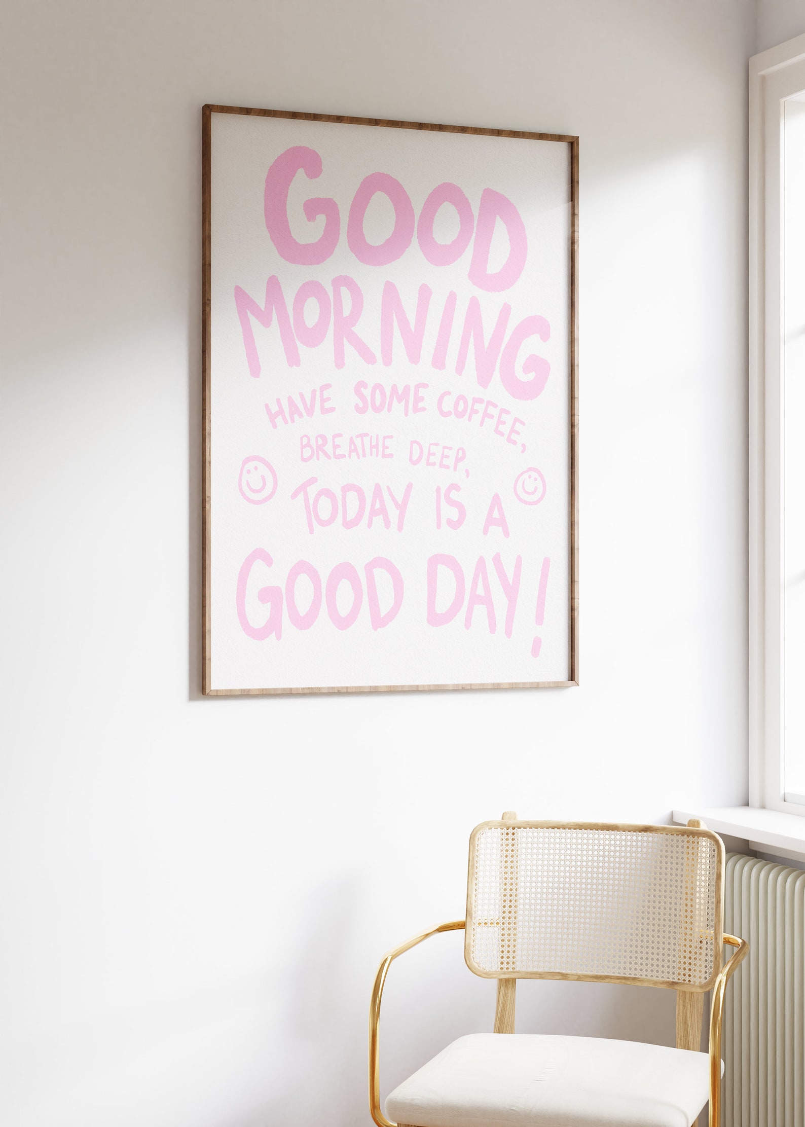 Good Morning Simple Kitchen Art Positive Wall Art Coffee - Etsy