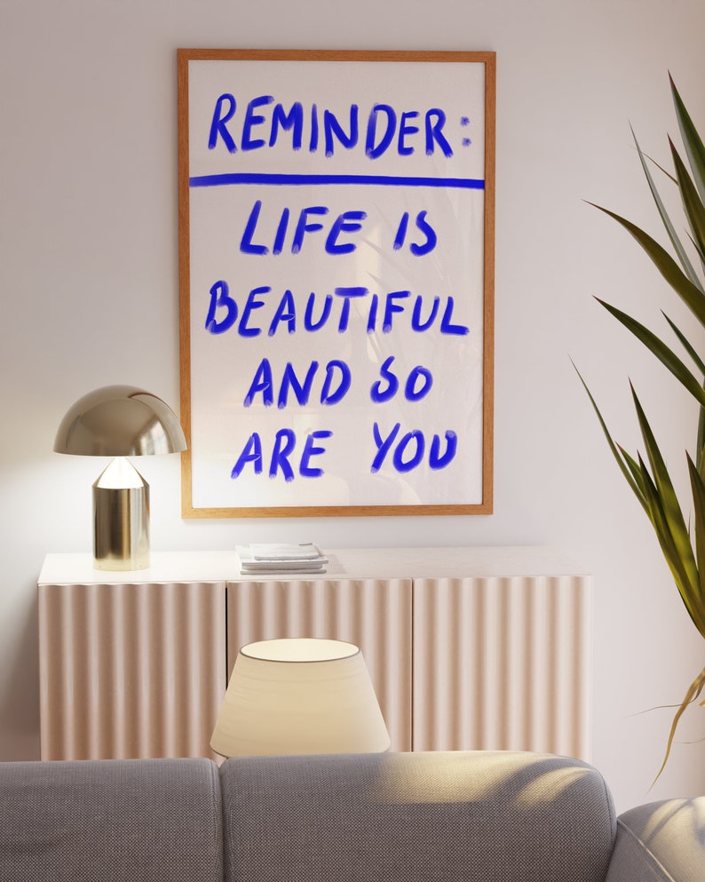 Reminder Self Love Art Positive Wall Art Life is - Etsy