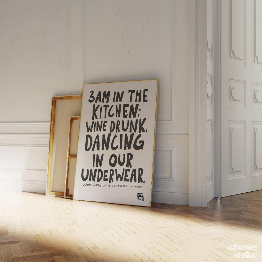 3AM in the Kitchen | Aesthetic Kitchen Prints Mid Century Wall Art ...