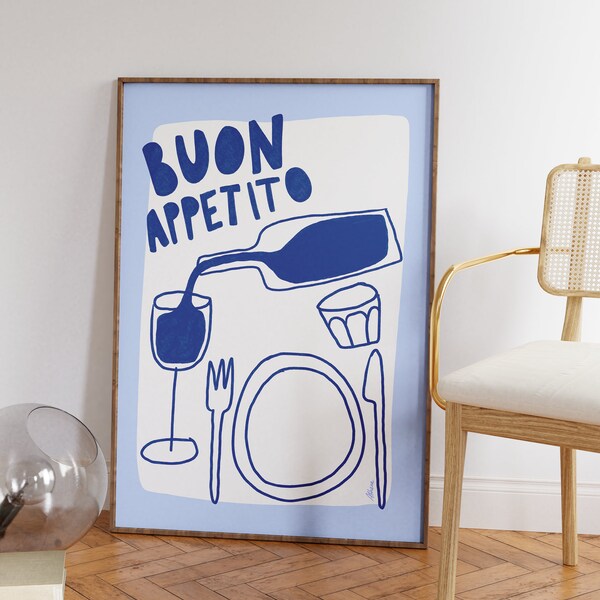 Blue Kitchen Art - Etsy