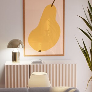 Pear Poster | Modern Boho, Abstract Fruit Print, Colorful Kitchen Art ...