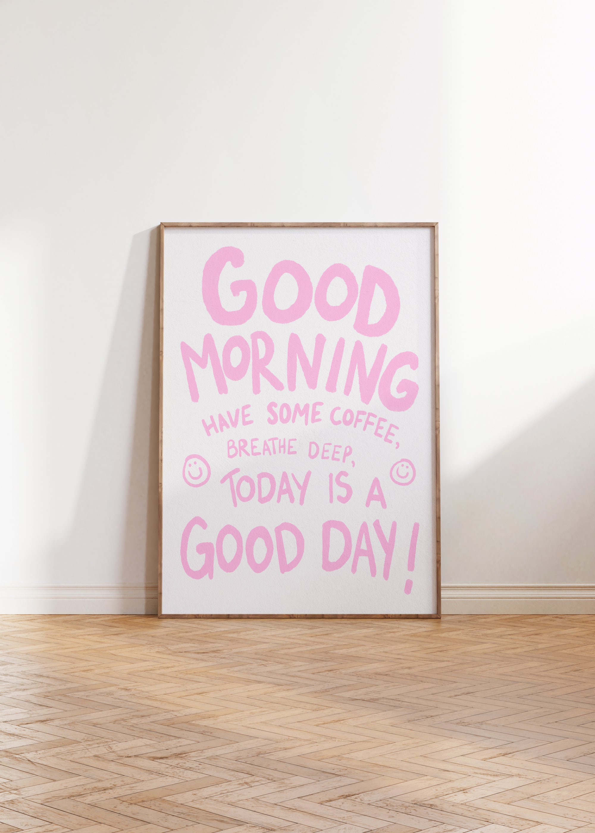 Good Morning Simple Kitchen Art Positive Wall Art Coffee - Etsy