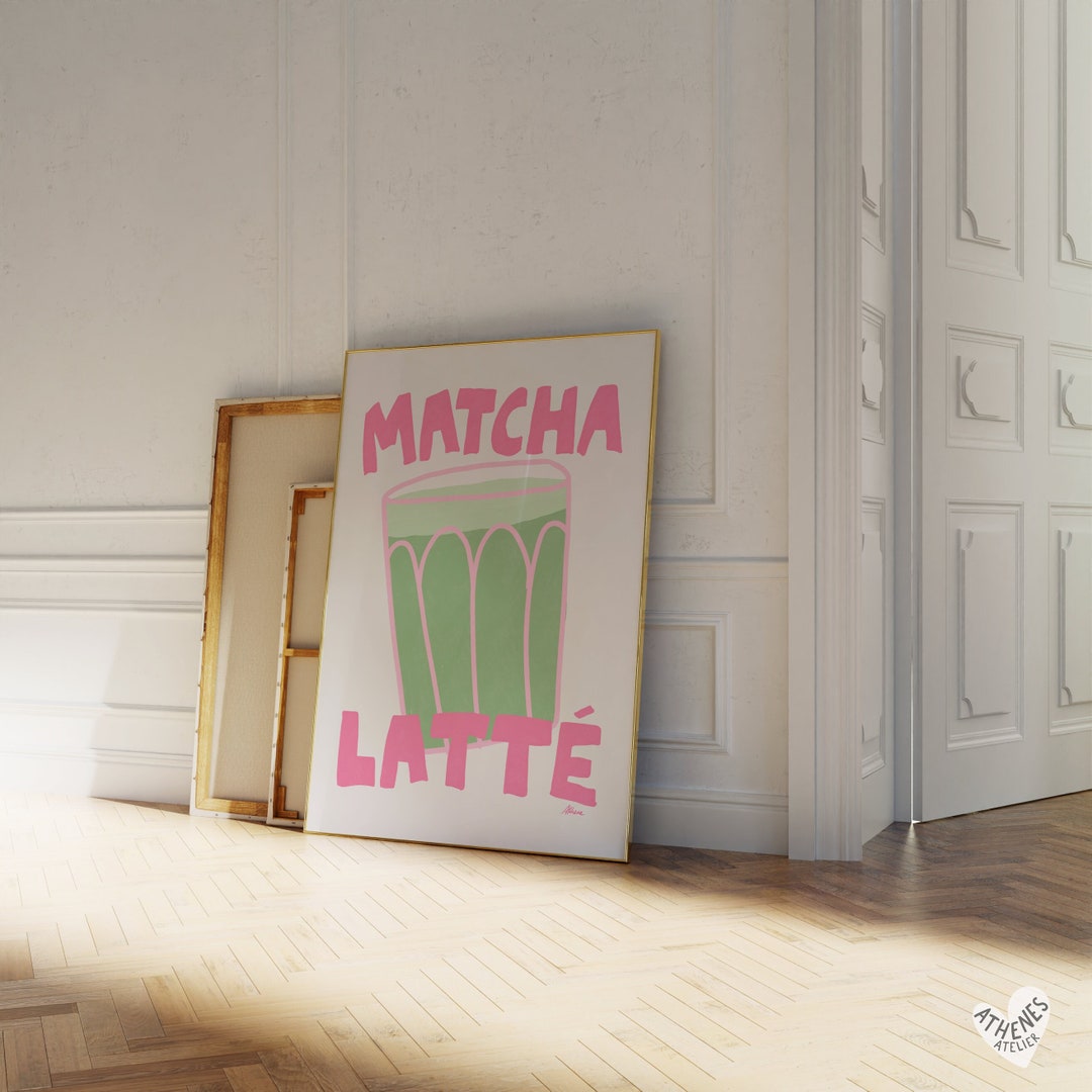 Matcha Poster, Danish Pastel Decor, Aesthetic Apartment Decor, Sage ...
