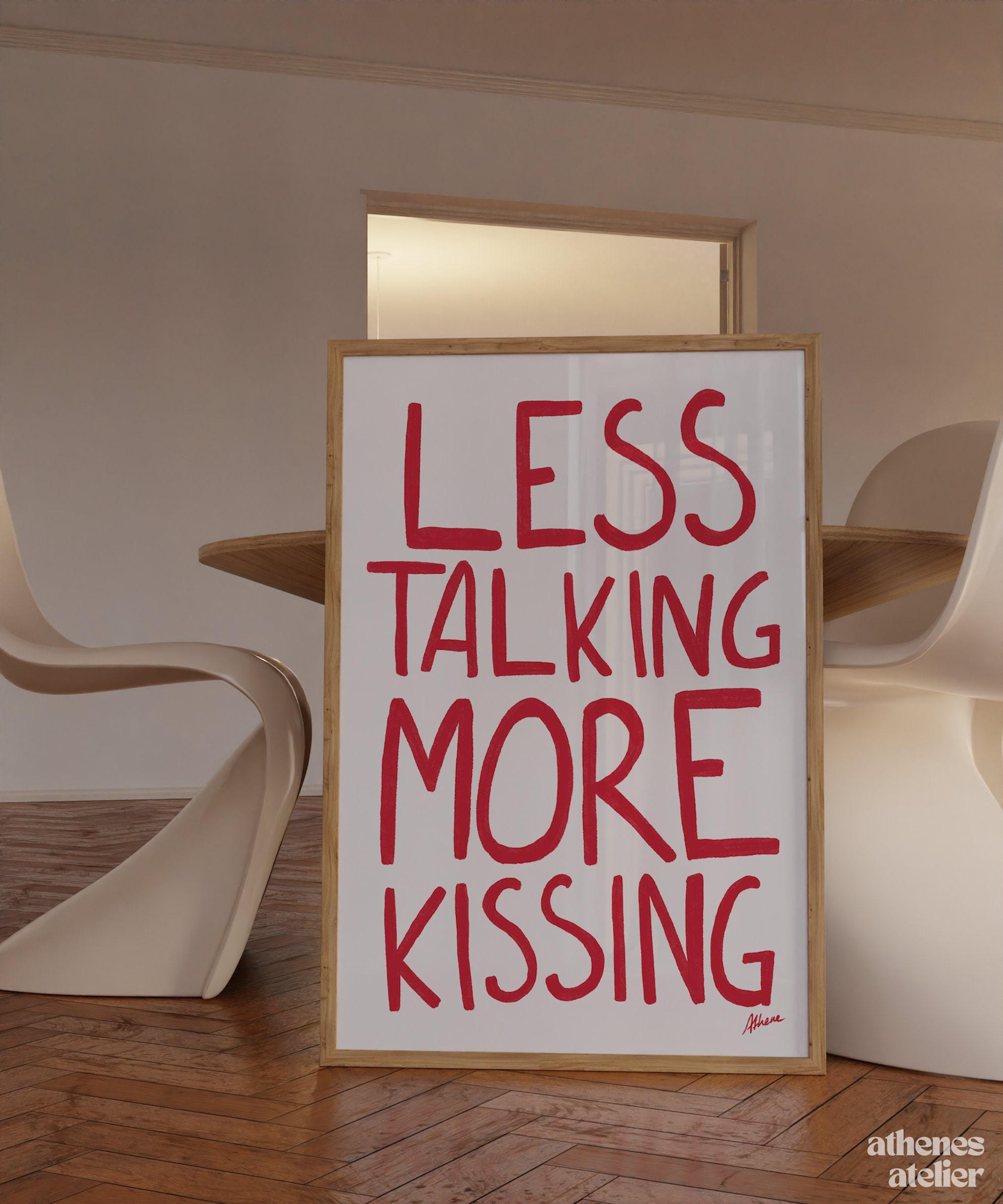 Less Talking More Kissing | Aesthetic Wall Art, Typography Prints ...