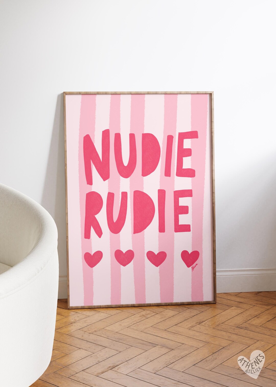 Nudie Rudie Poster, Pastel Bathroom Art, Dopamine Decor, Apartment ...