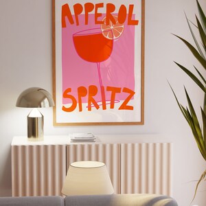 Apperol Spritz Poster, Bar Cart Prints, Apperol Spritz Print, Bar Cart ...