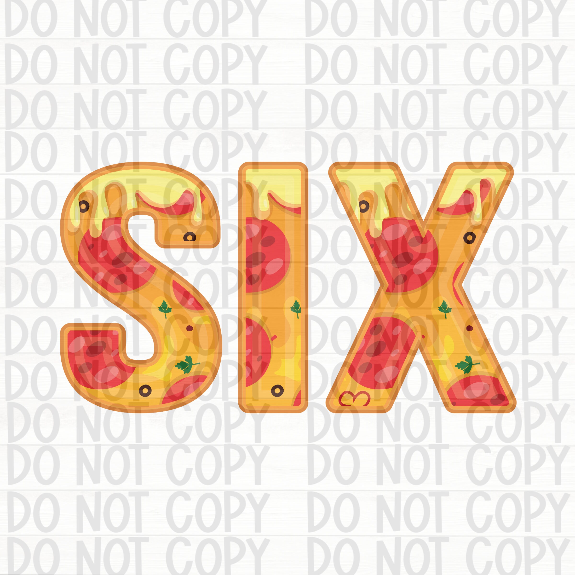 Six Pizza Letters Digital Download, Sublimation Design, Png and Print ...