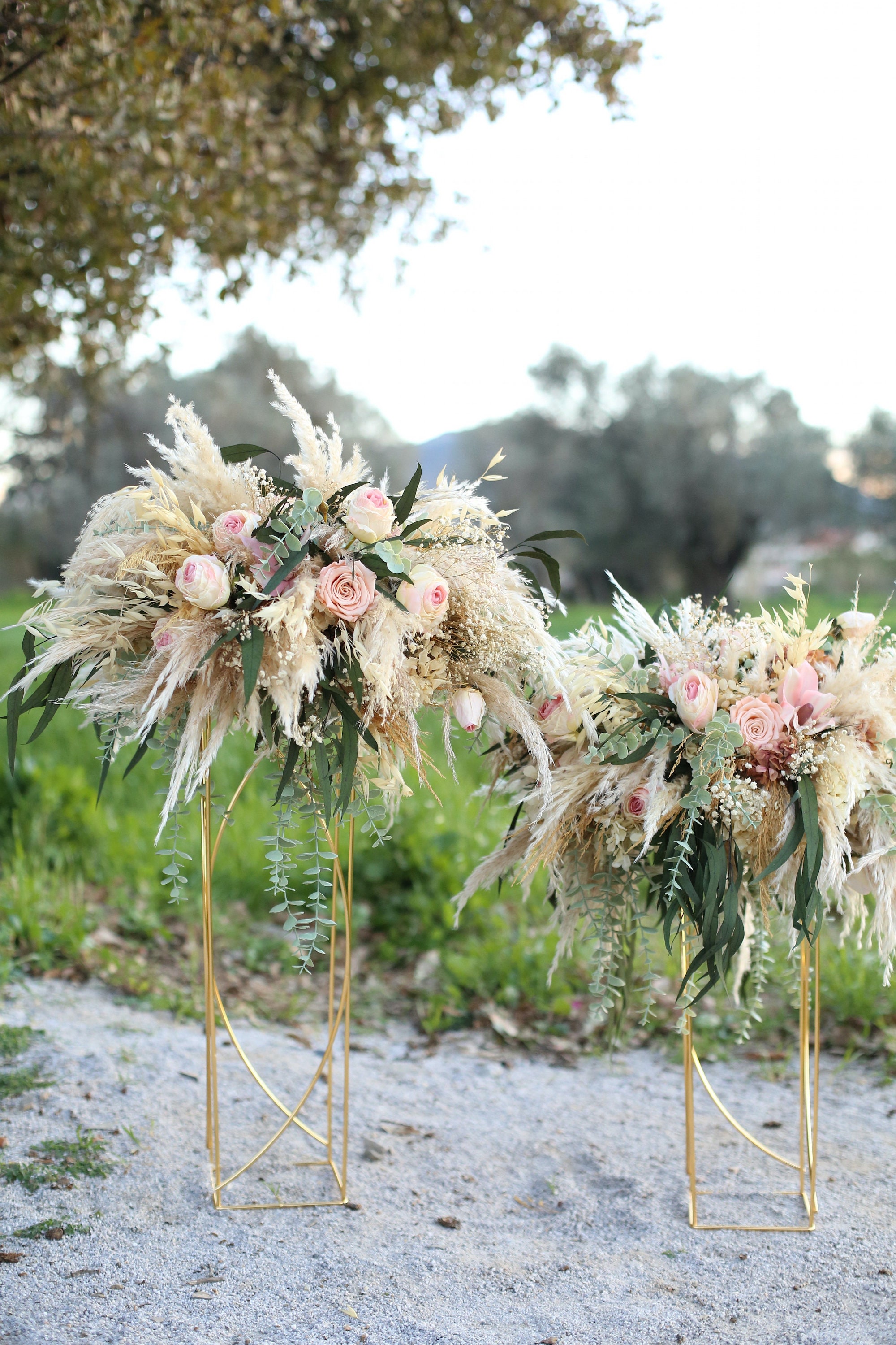 Salmon Wedding Centerpiece Boho Floral Arrangement - Etsy