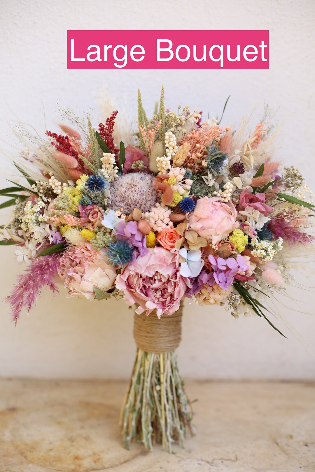 Dried Bouquet Dry Flower Wedding Boho Bouquet Spring Wedding Bouquet ...
