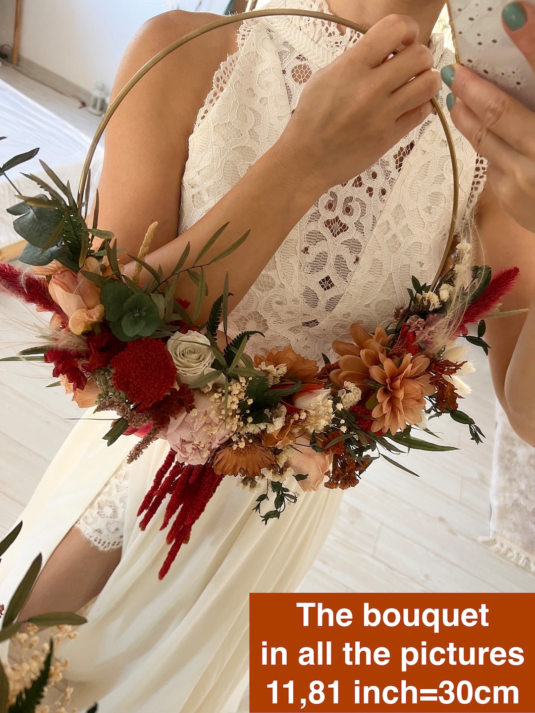 Hoop Bouquet, Bridal Bouquet, Bridal Accessories, Wedding Bouquet ...