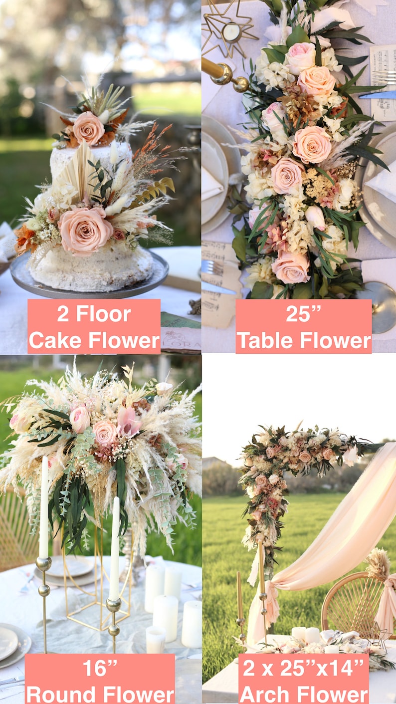 Blush Pink Table Flower: Boho Wedding Decor - Etsy