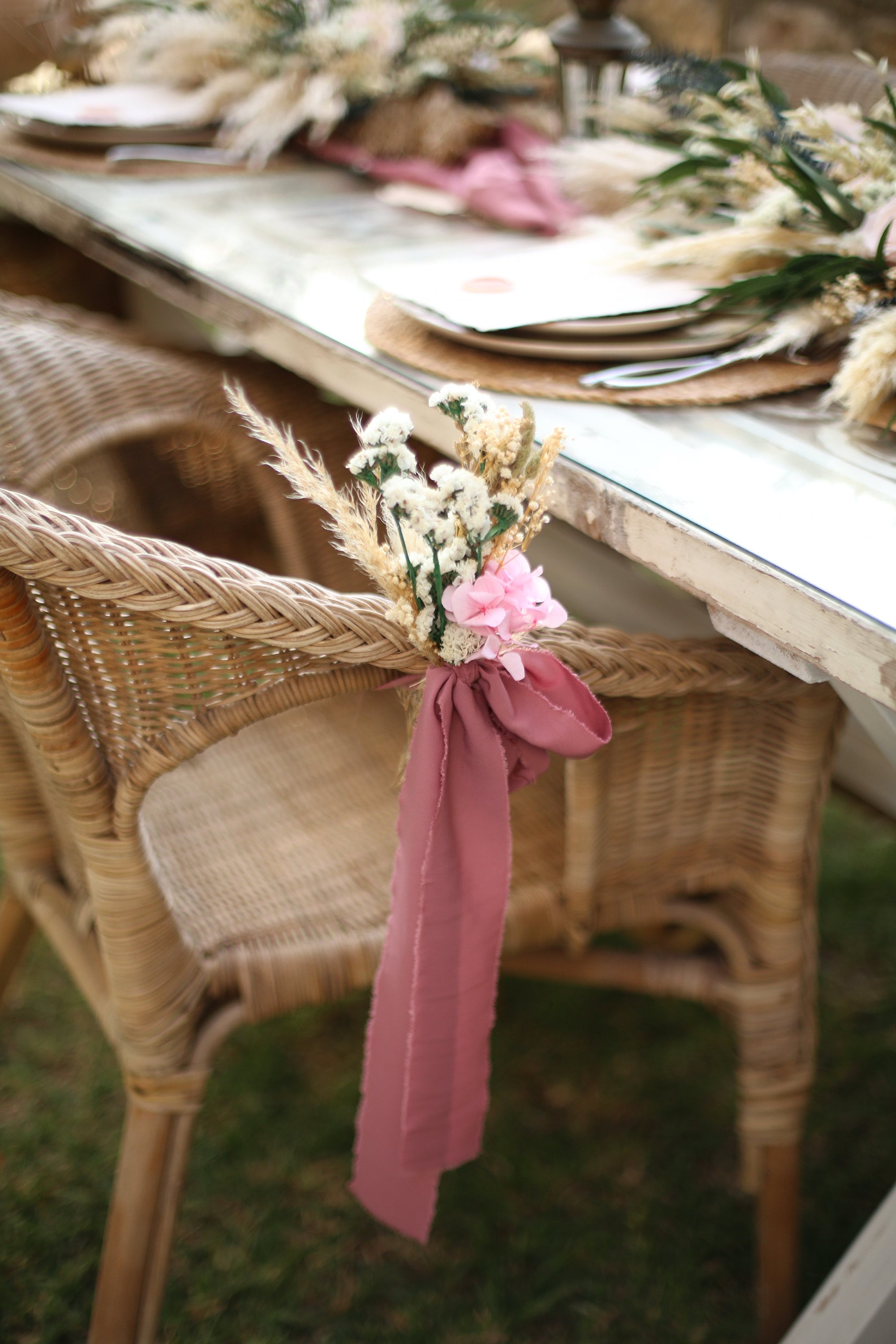 Blush Pink Table Flower: Boho Wedding Decor - Etsy