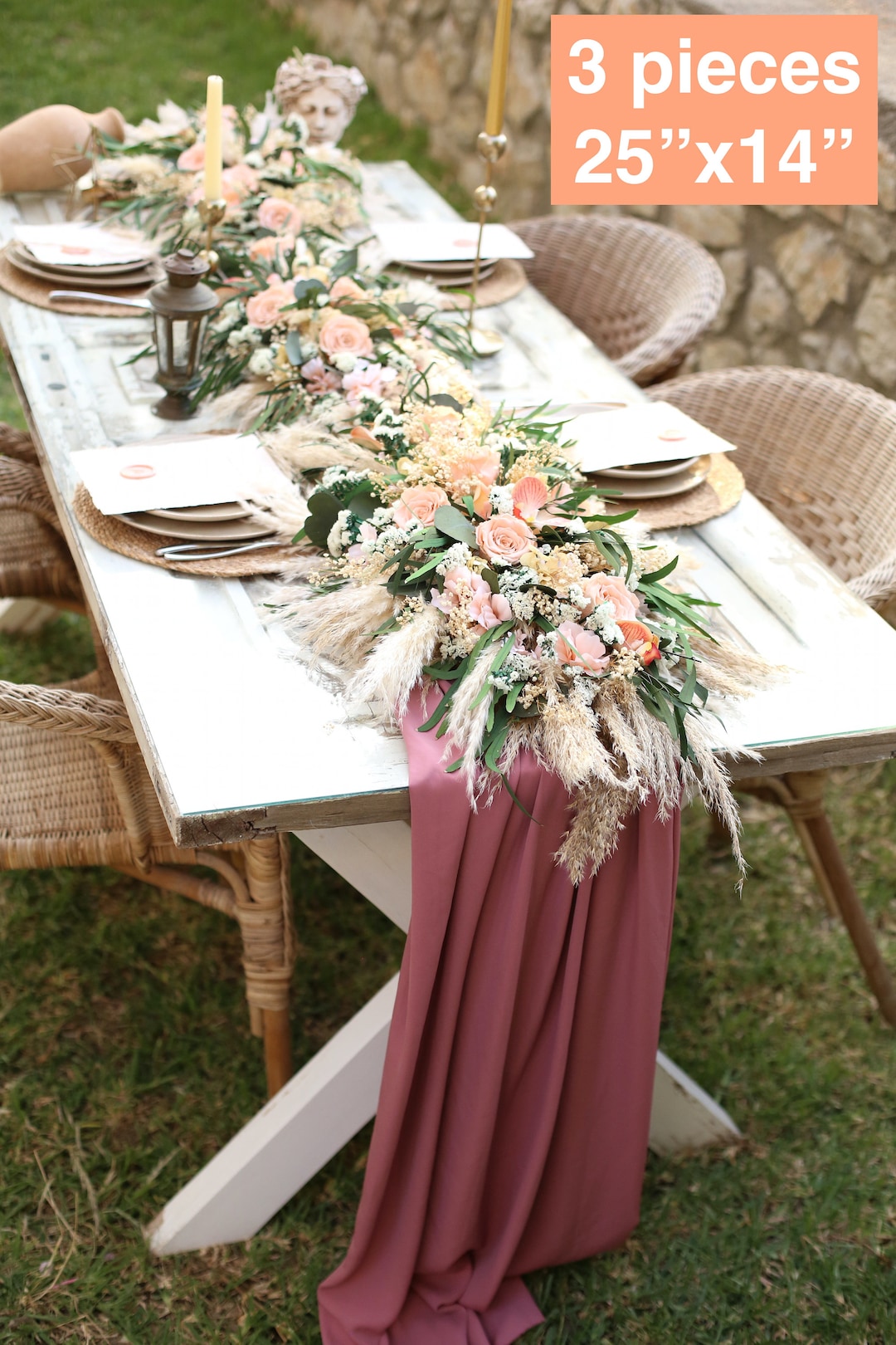 Salmon Table Flower, Wedding Accessories, Wedding Flower, Bridal Flower ...