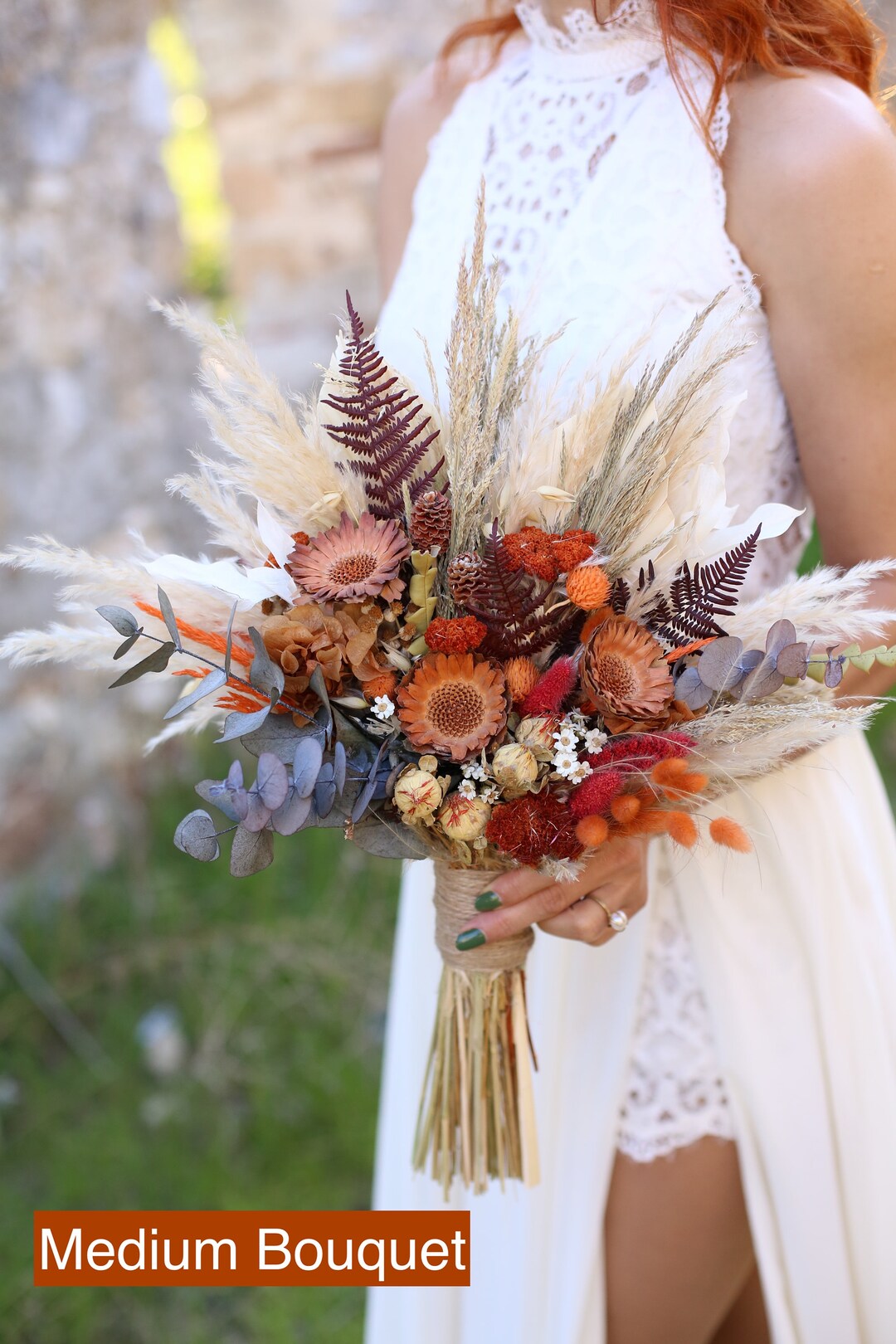 Dust Dry Flower Bridal Bouquet Summer Wedding Boho Bouquet Spring ...