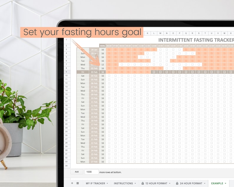 Intermittent Fasting Tracker Google Sheets Spreadsheet | Clean Neutral ...