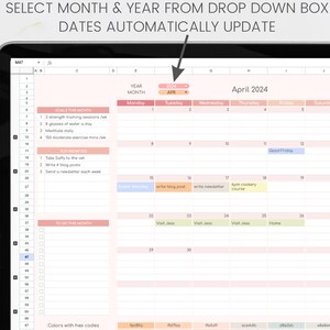 Digital Monthly Planner Google Sheet: To-do List, Positive Affirmations ...