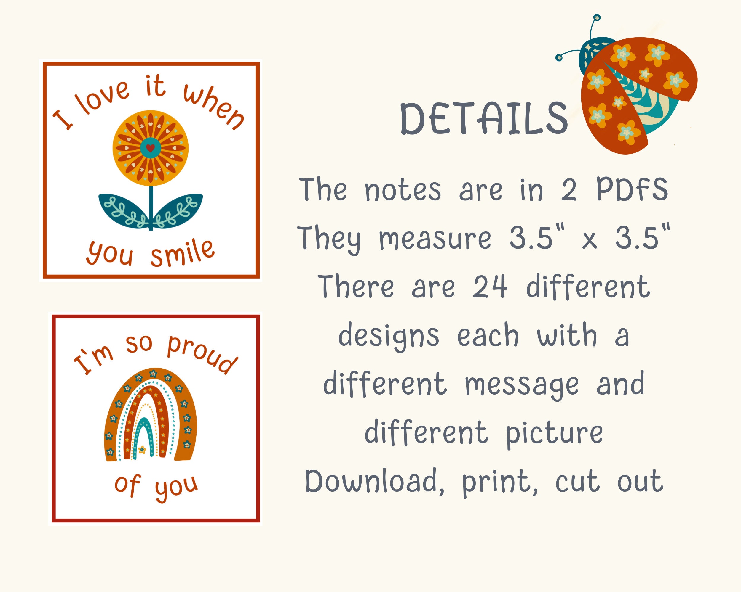 Lunch Box Notes for Kids Printable, Positive Affirmations for Kids ...