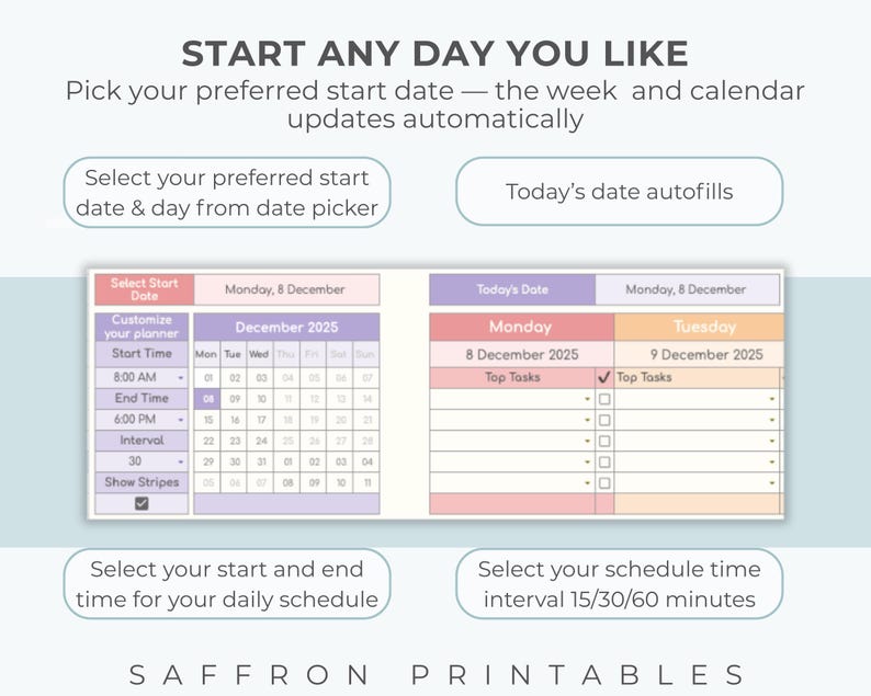 Weekly Planner Google Sheets - Simple, Editable Time Blocking ...
