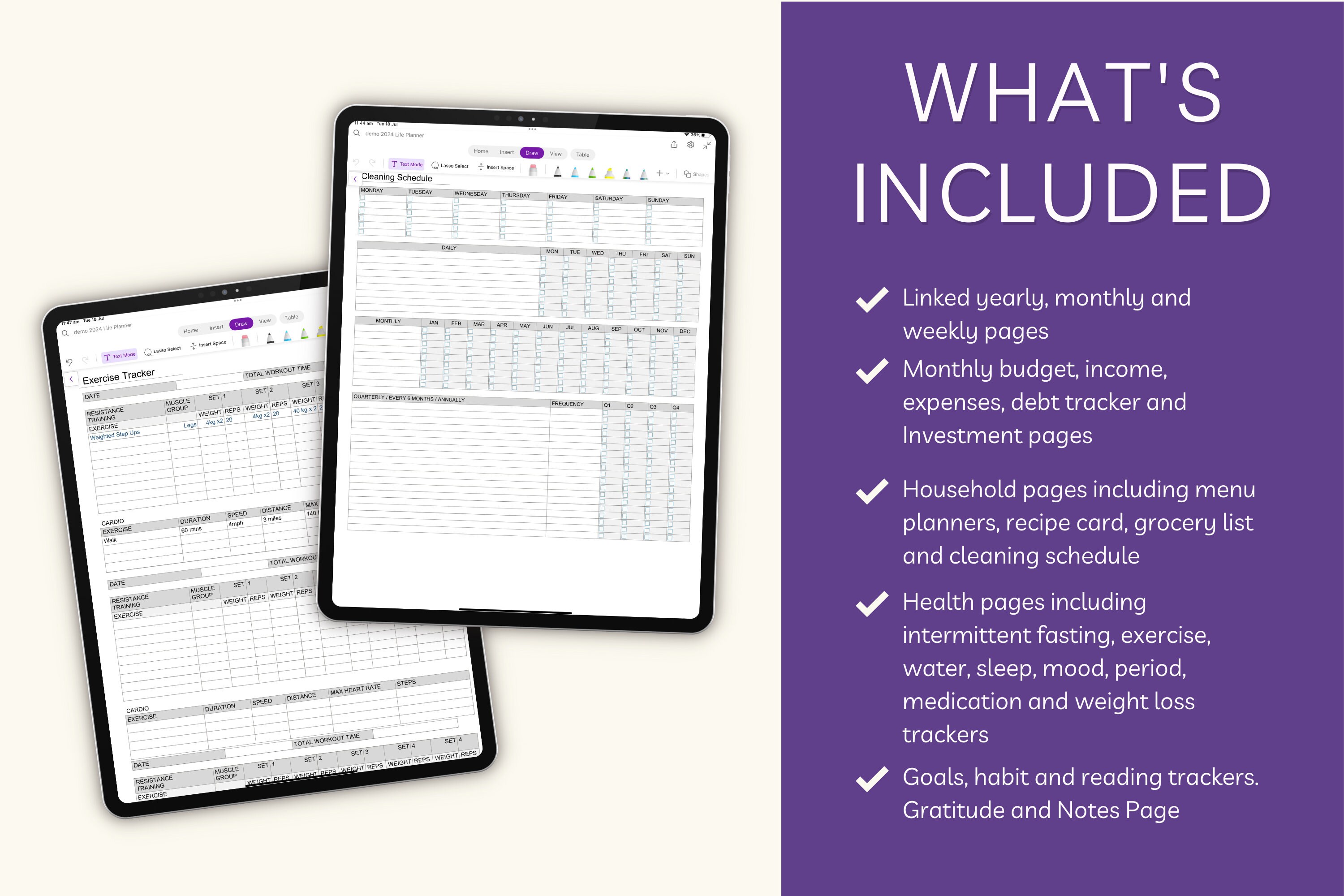 2024 Onenote Planner Template, Dated Weekly Planner, Mon Start, Onenote ...