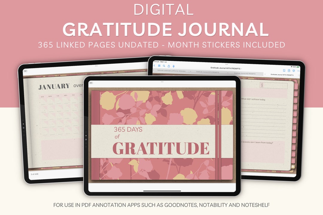 Digital Gratitude Journal, Daily Affirmation Stickers, for Goodnotes ...
