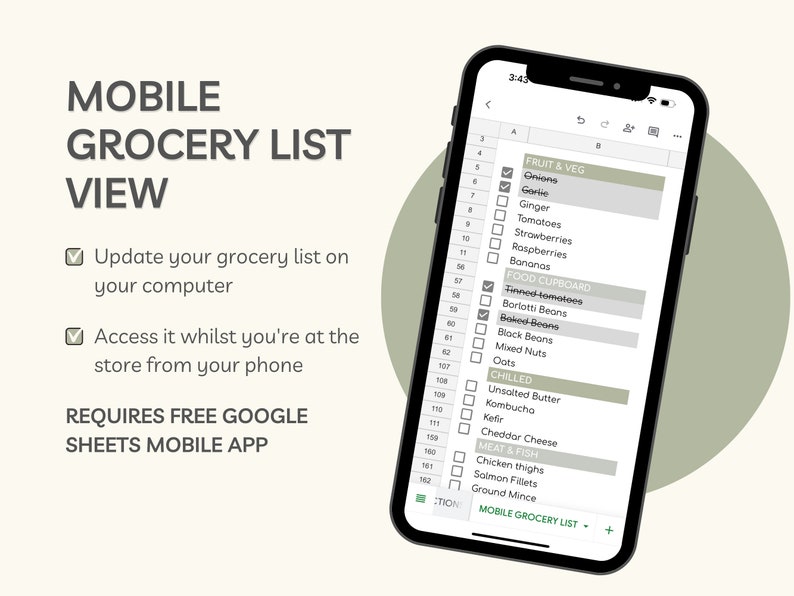 Weekly Meal Planner Google Sheets, Green Meal Plan Template, Digital ...