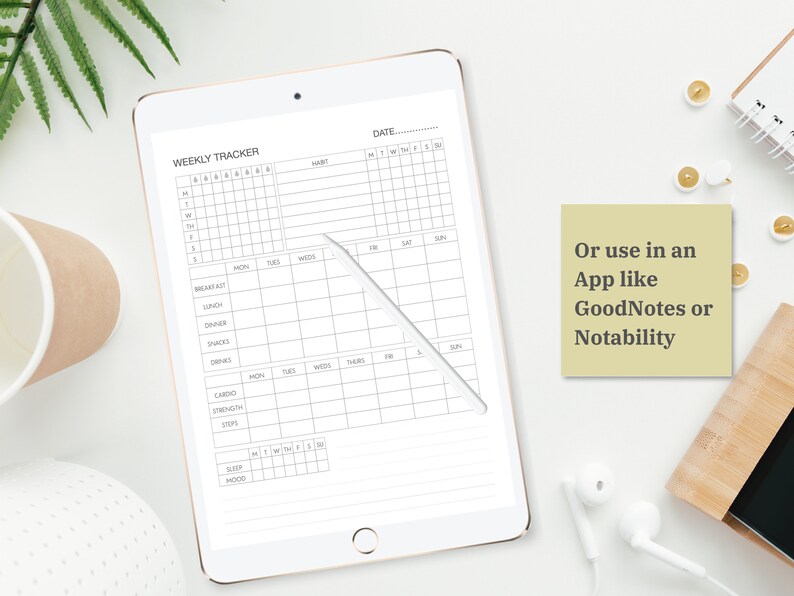 Habit Tracker Printable, Weekly Meal Planner Template, Water Tracker ...