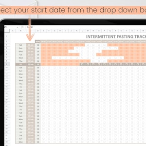 Intermittent Fasting Tracker Google Sheets Spreadsheet | Clean Neutral ...