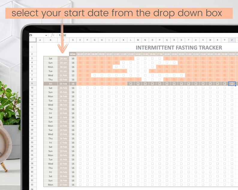 Intermittent Fasting Tracker Google Sheets Spreadsheet | Clean Neutral ...
