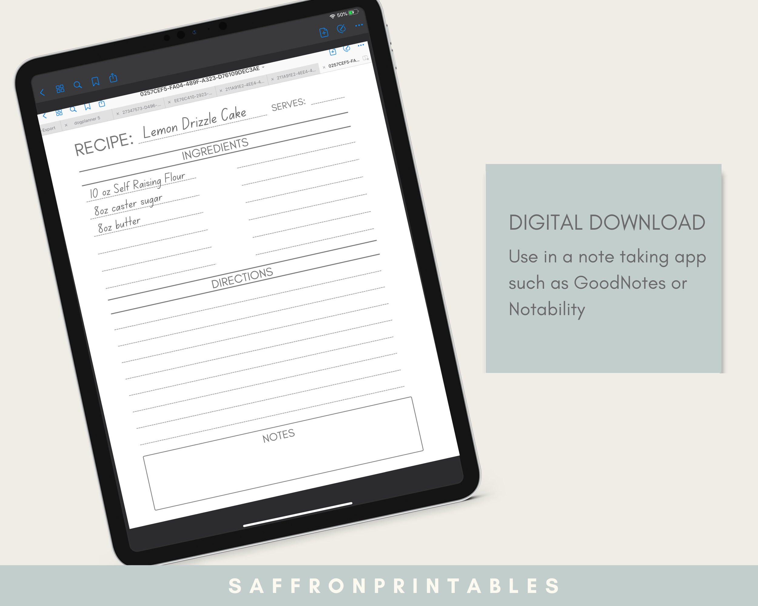 Printable Recipe Cards in Letter A4 A5 Half Letter Size. - Etsy