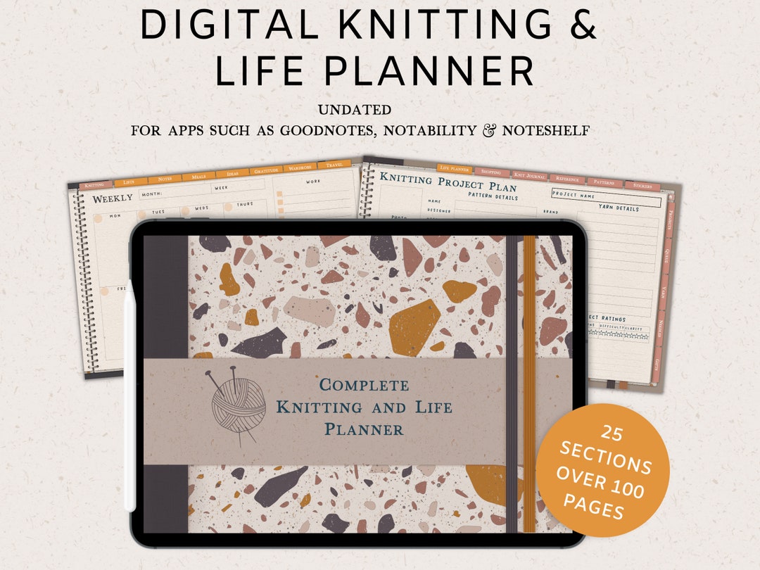 Landscape Digital Knitting Planner & Complete Life Planner Digital ...