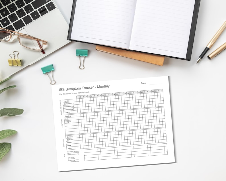 IBS Symptom Tracker Printable: Daily, Monthly Gut Health Journal (PDF ...